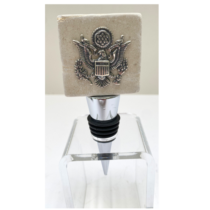 Marble Bottle Stopper | Silver Great Seal of USA - Classic Legacy