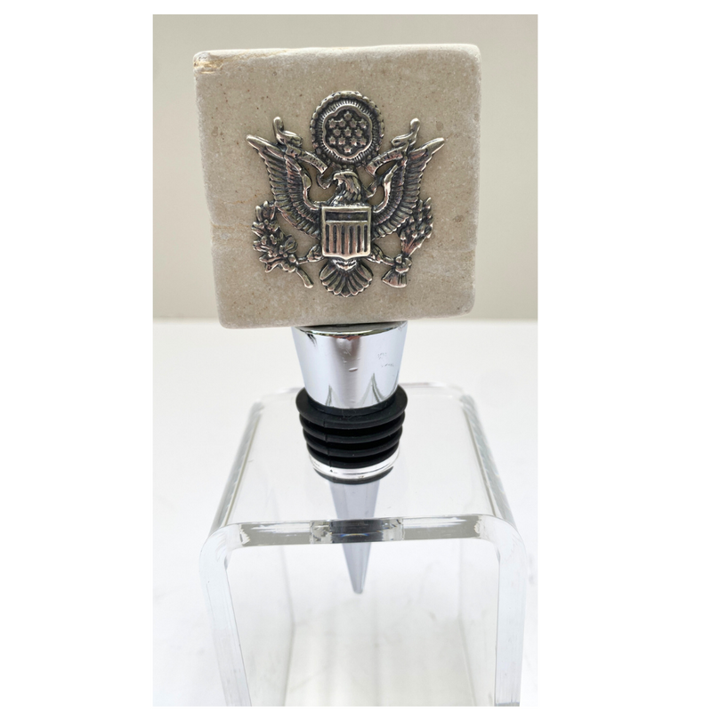 Marble Bottle Stopper | Silver Great Seal of USA - Classic Legacy