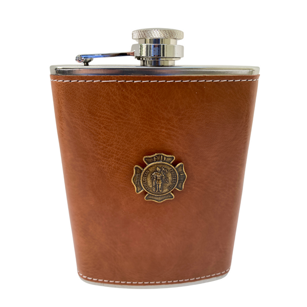 Firefighter Leather Flask - Classic Legacy