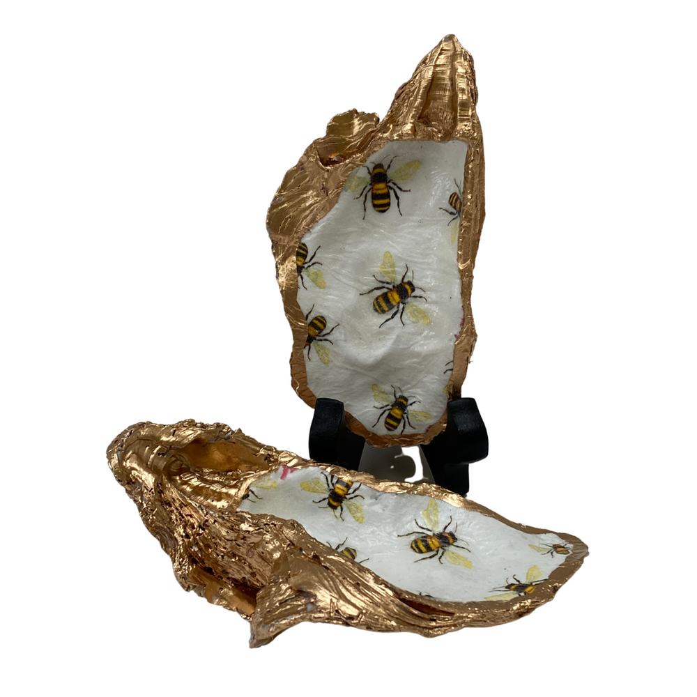 Bee Theme Oyster Shell Art | Gift for Bee Lover - Classic Legacy