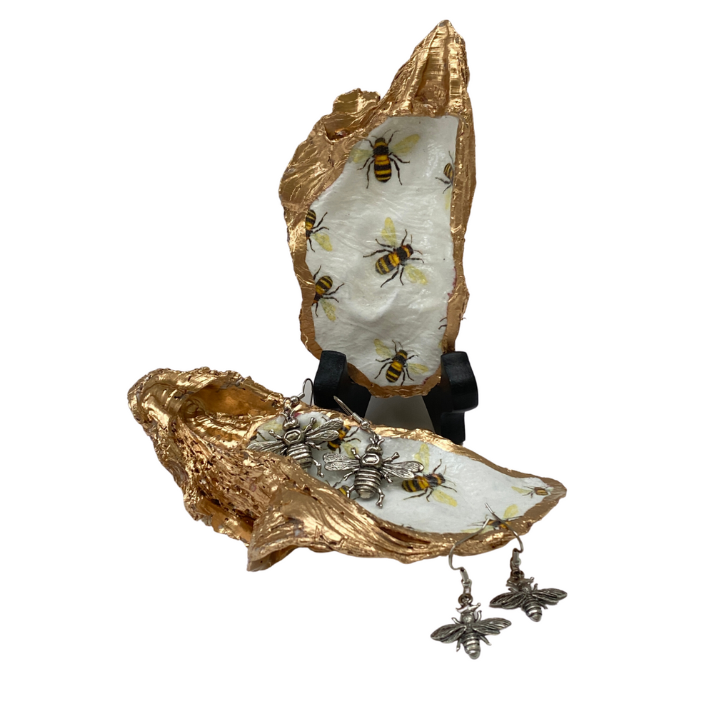 Bee Theme Oyster Shell Art | Gift for Bee Lover - Classic Legacy
