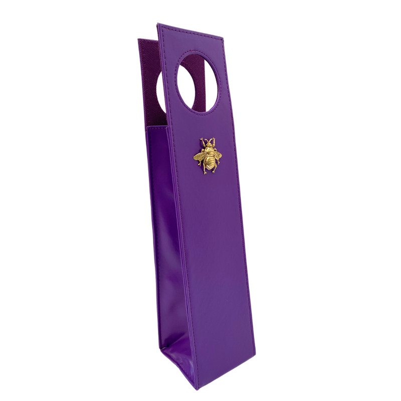 Gold Bee Purple Wine Carrier | Gift for Wine Lover