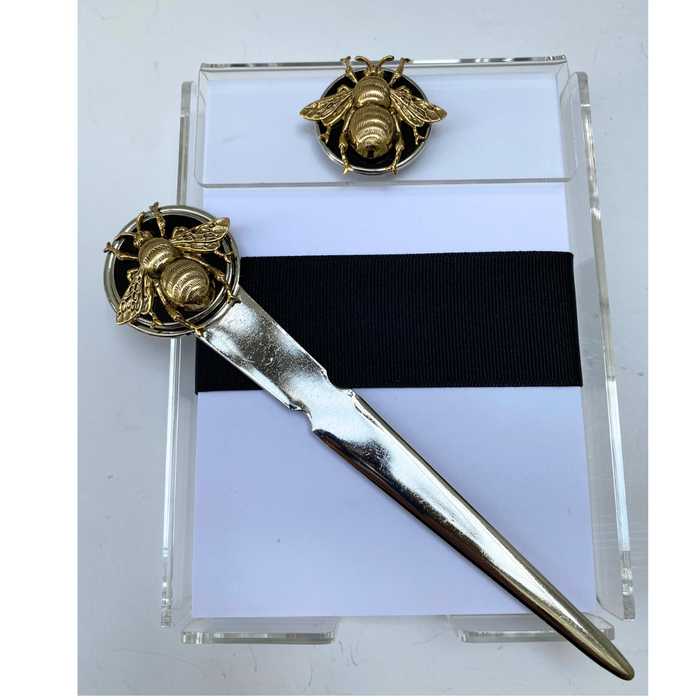 Gold Bee Notepad and Letter Opener Gift Set | Gift for Bee Lover ...