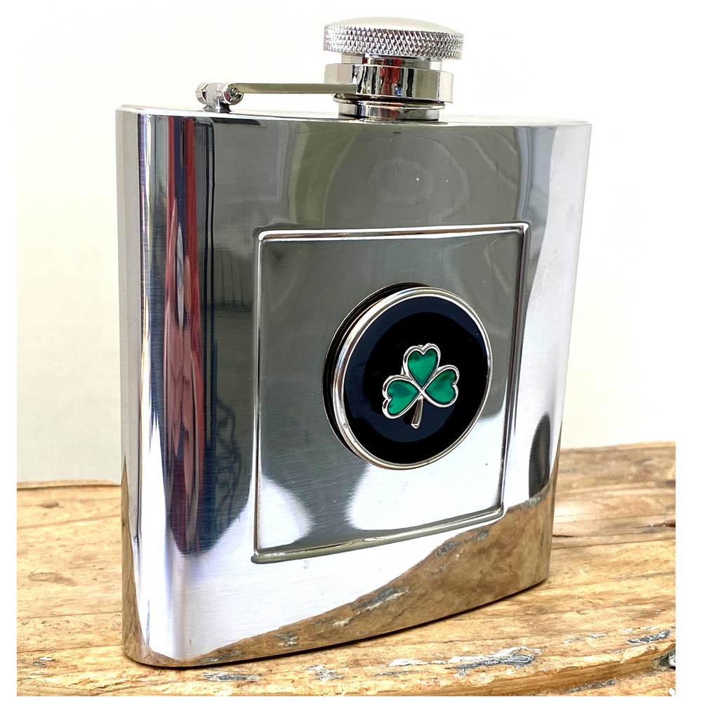 Flask, Stainless Steel, Irish Shamrock Gift, St. Patrick's Day Gift