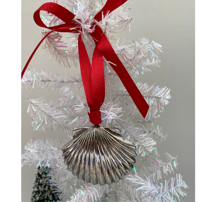 Silver Seashell Christmas Ornament - Classic Legacy