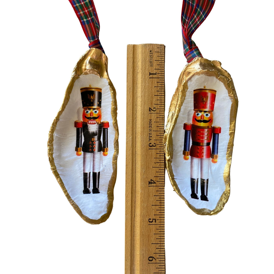 Nutcracker Christmas Ornament, Oyster Shell Art