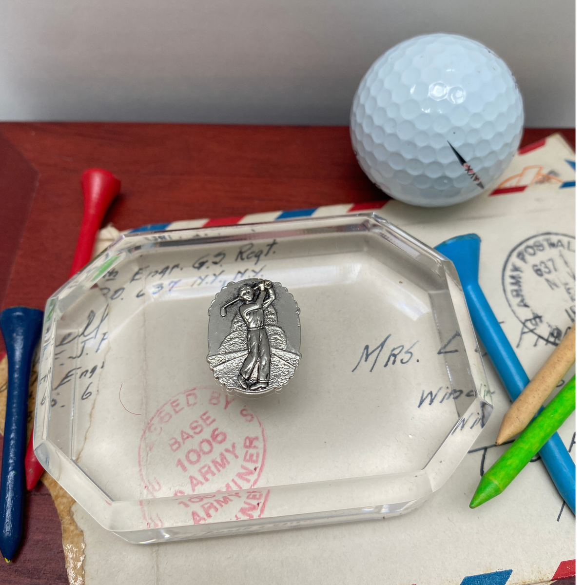Paperweight, Acrylic Octagon, Golf Theme