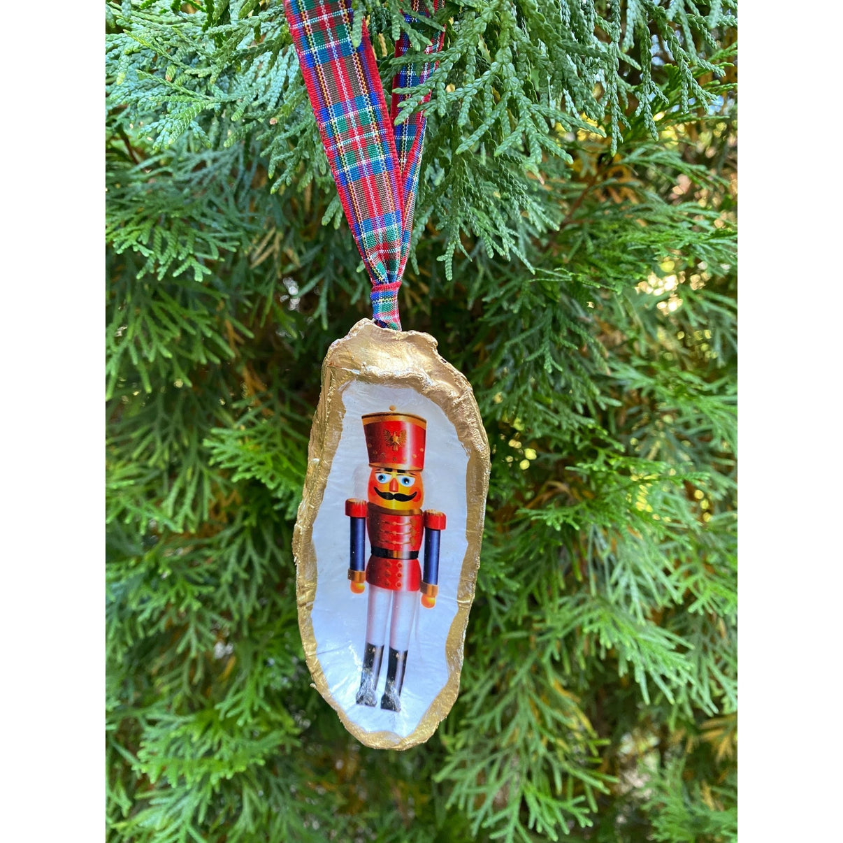 Nutcracker Christmas Ornament, Oyster Shell Art – Classic Legacy