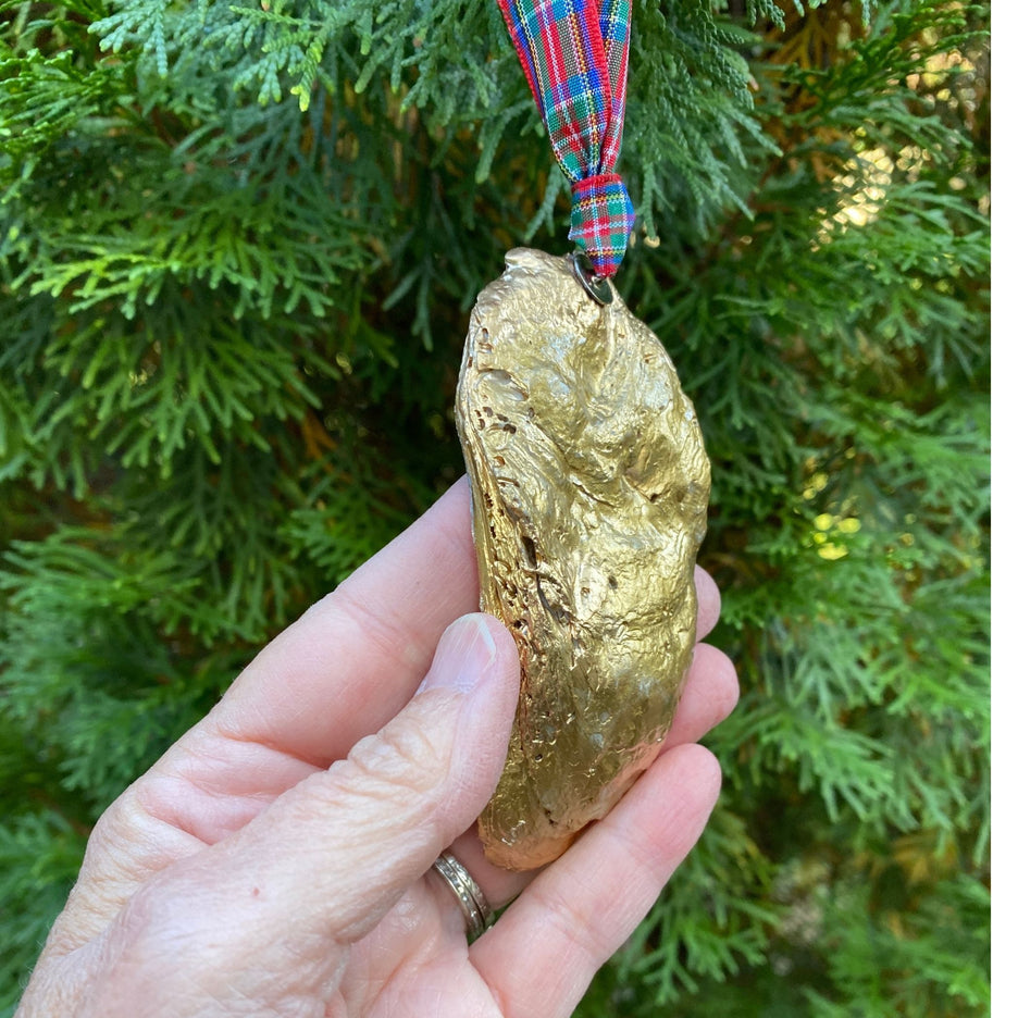 Nutcracker Christmas Ornament, Oyster Shell Art