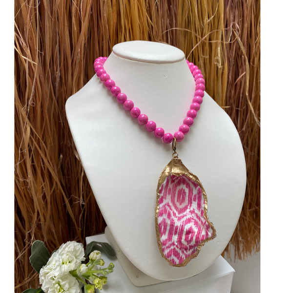 Shell Necklace, Pink beads - Classic Legacy