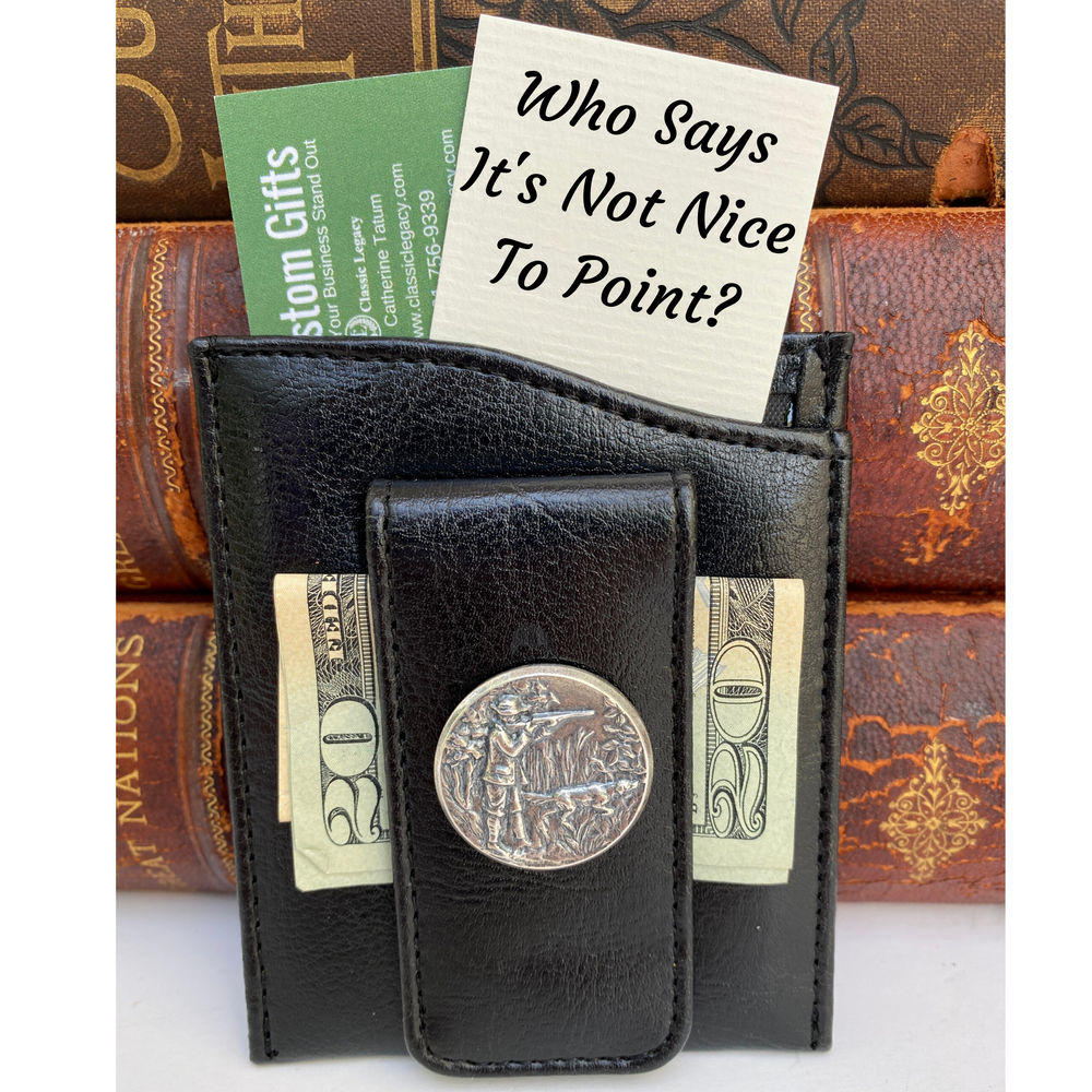 Money Clip, Hunter Theme, Black Faux Leather - Classic Legacy