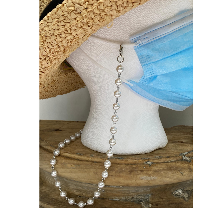 Faux Pearl Necklace Chain, Pearl Mask Chain - Classic Legacy