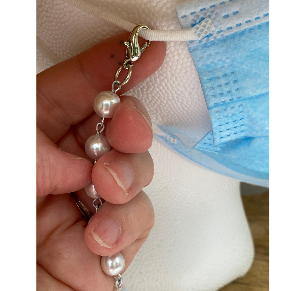 Faux Pearl Necklace Chain, Pearl Mask Chain - Classic Legacy