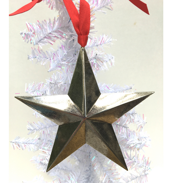Christmas Ornament, Silver Star, Handmade in USA - Classic Legacy