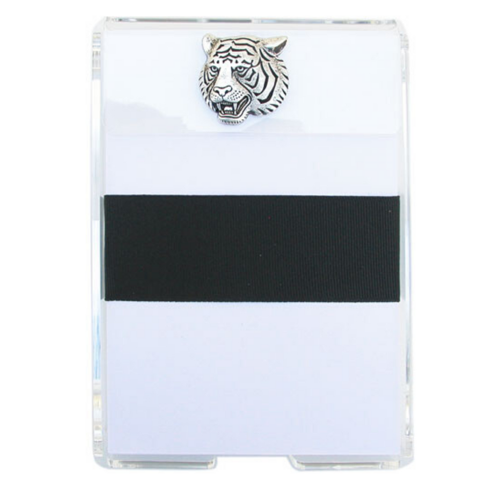 Tiger Notepad | Gift for Tiger Football Fan | Silver Tiger Head Acryli ...
